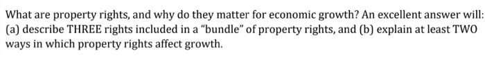 Solved What are property rights, and why do they matter for | Chegg.com