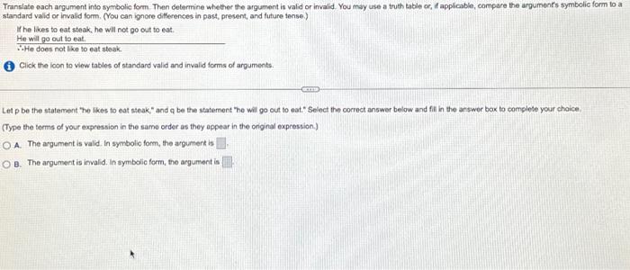Solved Translate each argument inte symbolic form. Then | Chegg.com