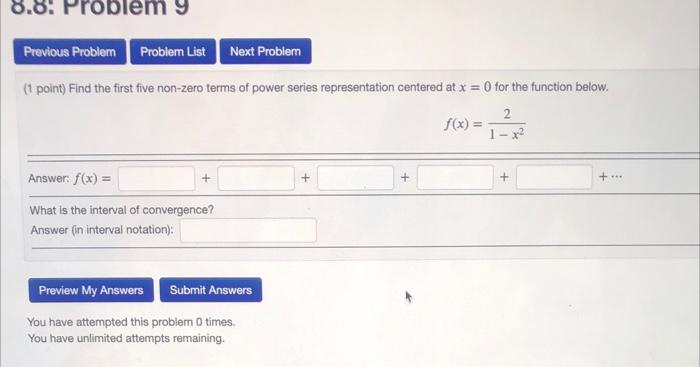 Solved 8.8: Problem 9 Previous Problem Probler List Next | Chegg.com