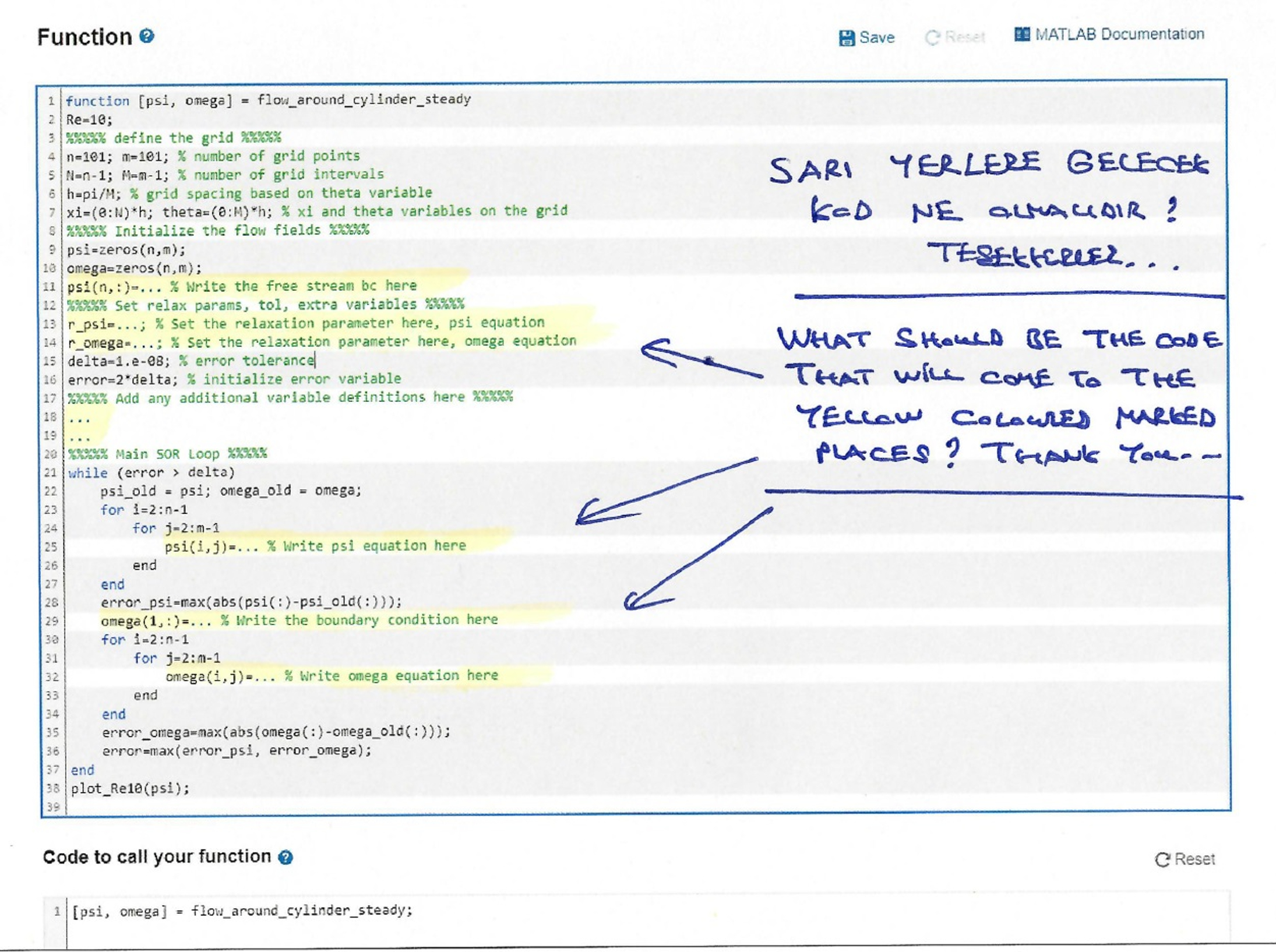 Solved Steady Flow at Re = 10WHAT SHOULD BE THE CODE THAT | Chegg.com