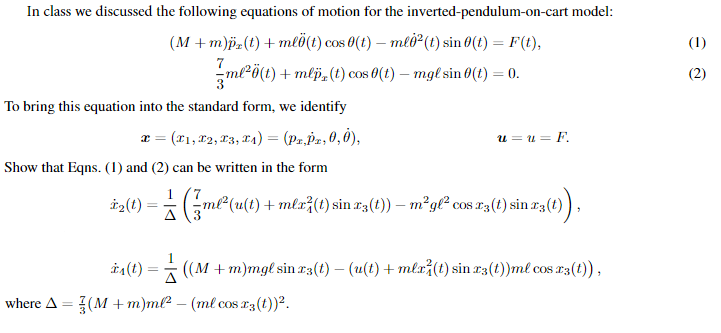 Solved In class we discussed the following equations of | Chegg.com