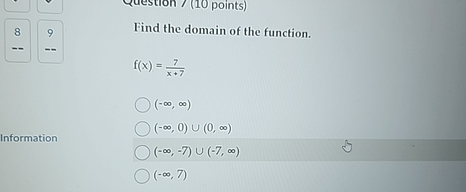 Solved 89Find the domain of the | Chegg.com
