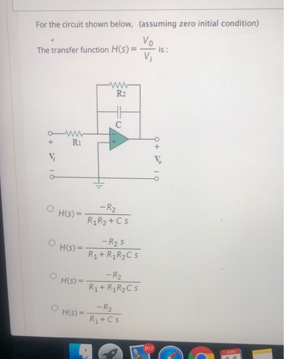 Solved For the circuit shown below, (assuming zero initial | Chegg.com