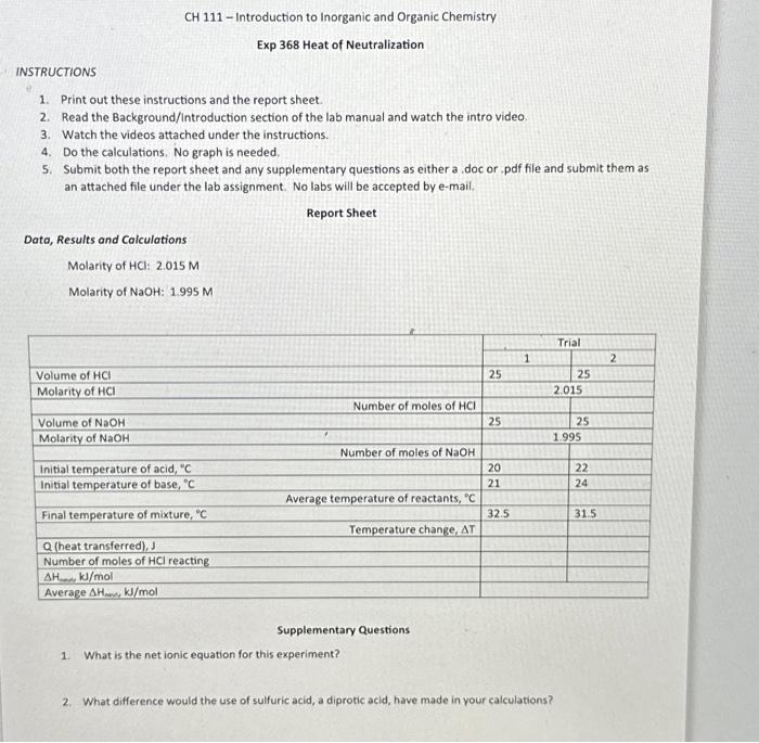 Solved INSTRUCTIONS 1. Print out these instructions and the | Chegg.com