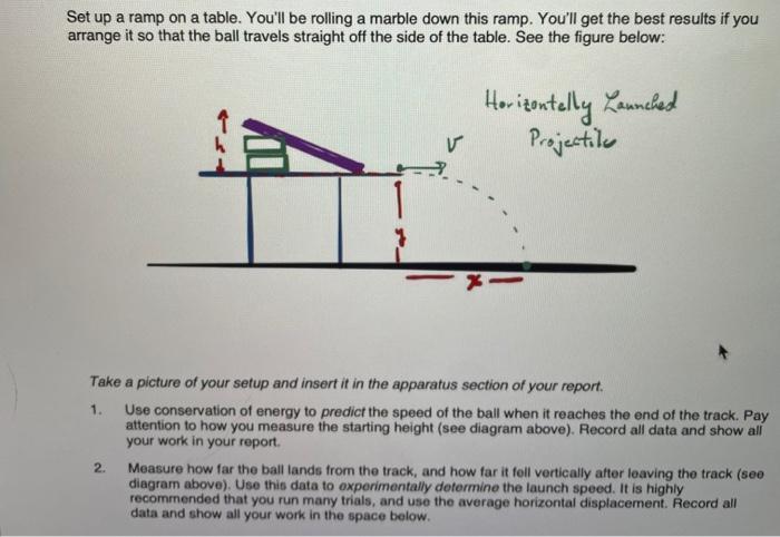 Solved a Set up a ramp on a table. You'll be rolling a | Chegg.com