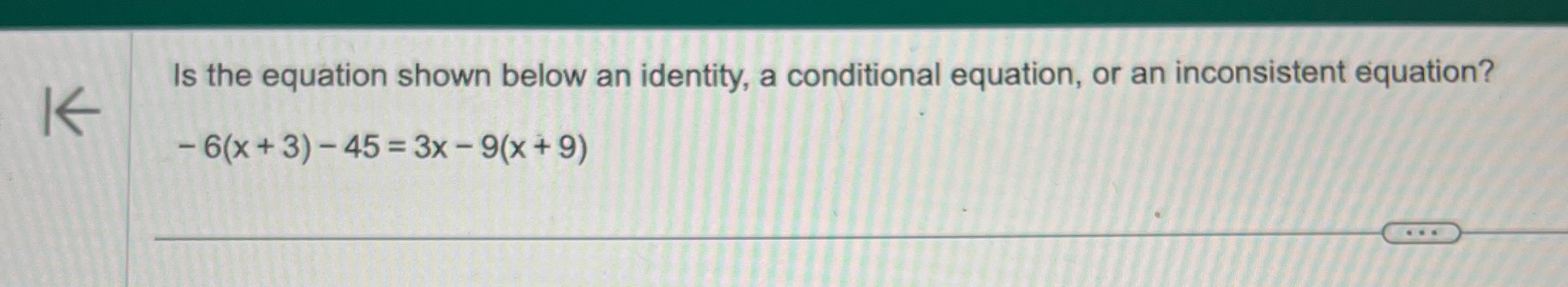 Solved Is the equation shown below an identity, a | Chegg.com