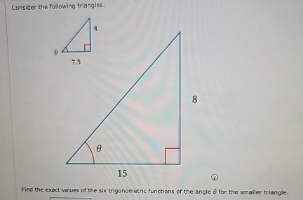 Solved Consider the following triangles.(1)Find the exact | Chegg.com