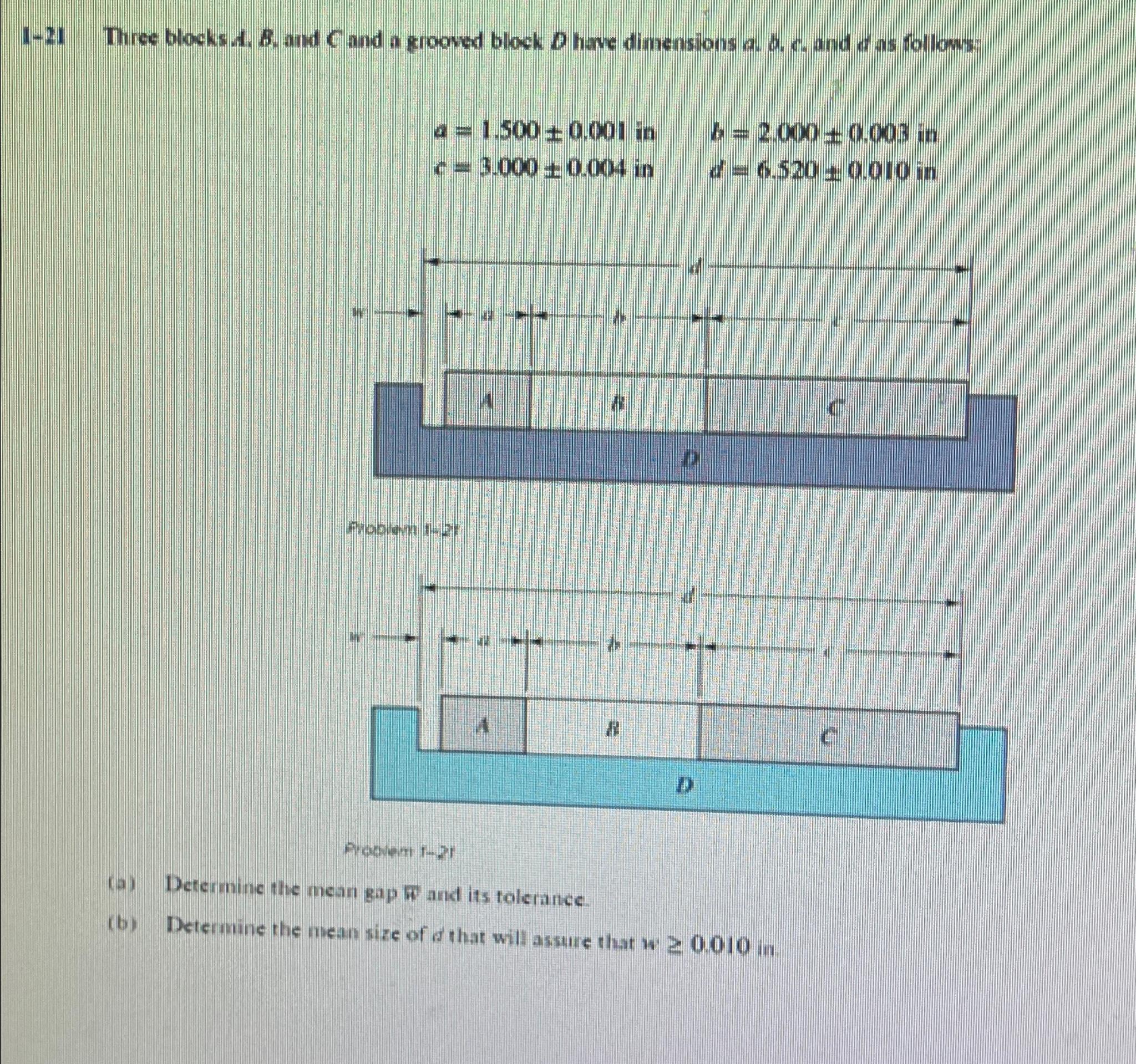 Solved 1-21 Three blocks, A,B, and C and a grooved block D | Chegg.com