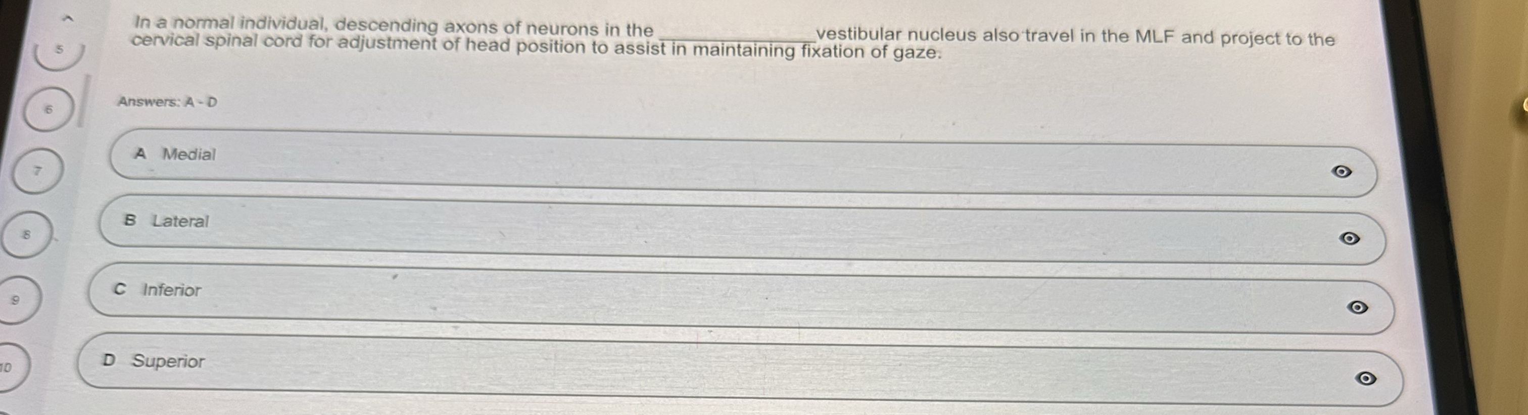 High Quality SOLUTION In a normal individual, descending axons of ...