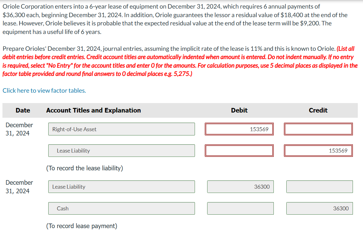 Solved Oriole Corporation enters into a 6-year lease of | Chegg.com