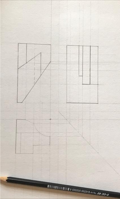 Solved how to draw the top view of this 2D drawing? i've | Chegg.com