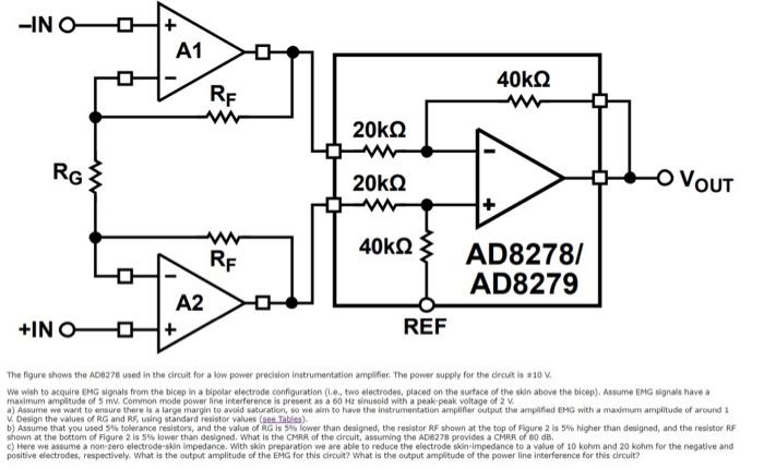 Solved The figure shows the AD8278 used in the circuit for a | Chegg.com