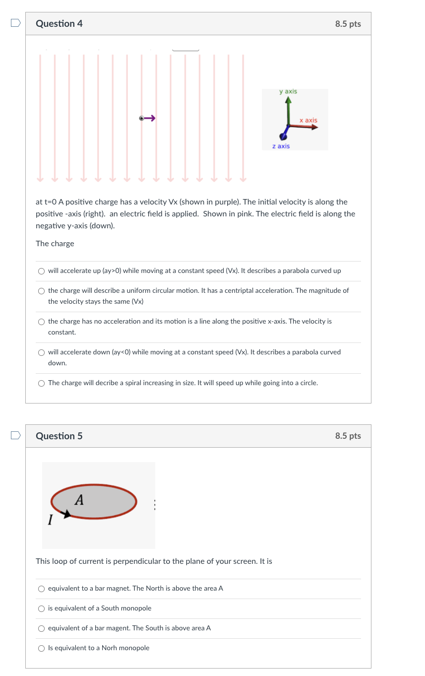 Solved Question 4at T 0a Positive Charge Has A Velocity