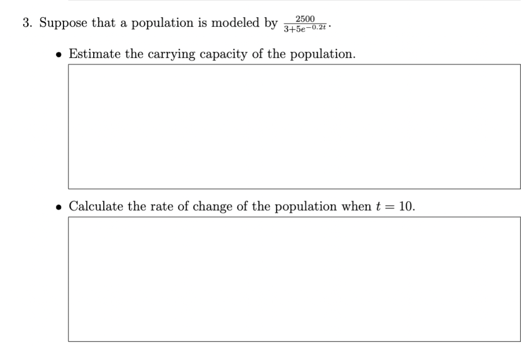 Solved Suppose that a population is ﻿modeled | Chegg.com
