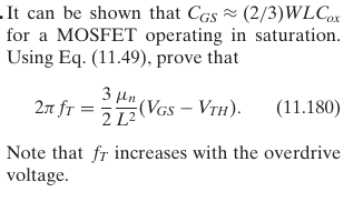 Solved It ﻿can be ﻿shown that CGS~~(23)WLCoxfor a MOSFET | Chegg.com