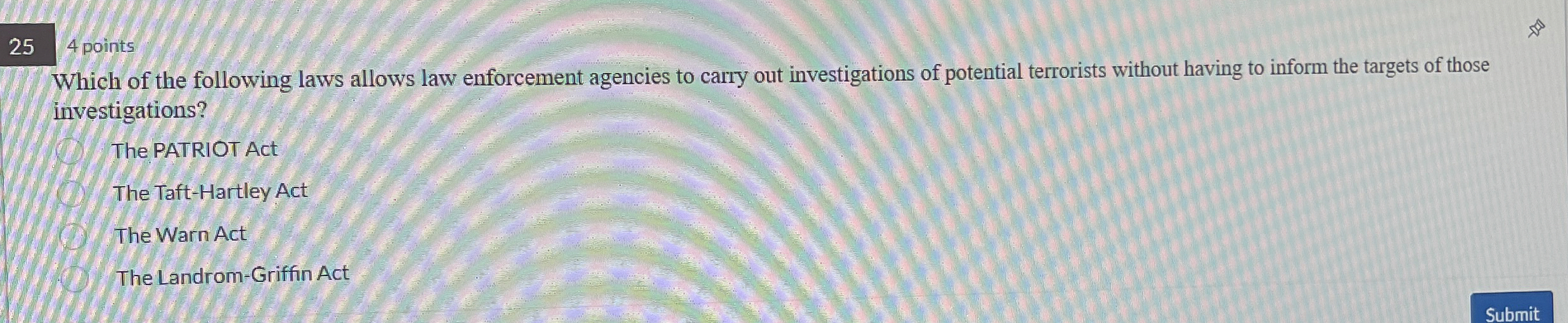 Solved Which of the following laws allows law enforcement | Chegg.com