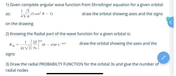 Solved 1) Given complete angular wave function from | Chegg.com