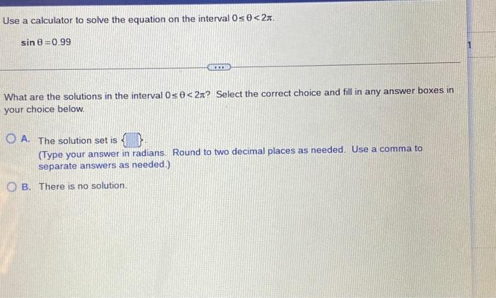 Solved Use a calculator to solve the equation on the | Chegg.com