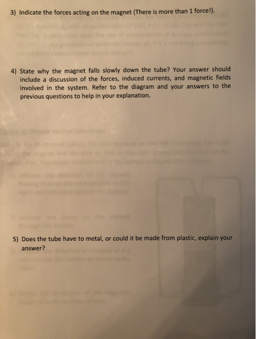 Solved Device #1: Falling magnet in metal tube The | Chegg.com