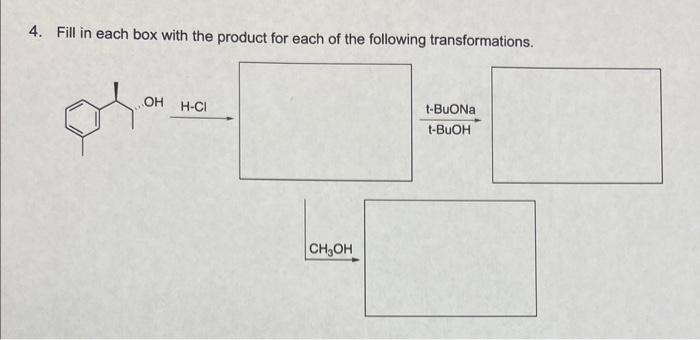 Solved 4. Fill in each box with the product for each of the | Chegg.com