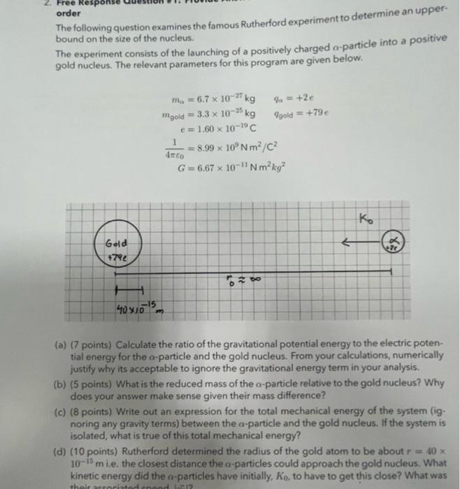 Solved The following question examines the famous Rutherford | Chegg.com