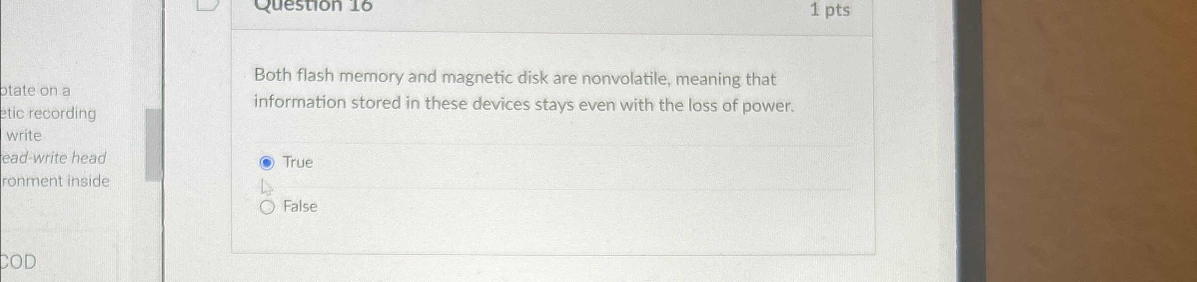 Solved Both flash memory and magnetic disk are nonvolatile, | Chegg.com