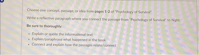 Choose one concept, passage, or idea from pages 1-2 | Chegg.com