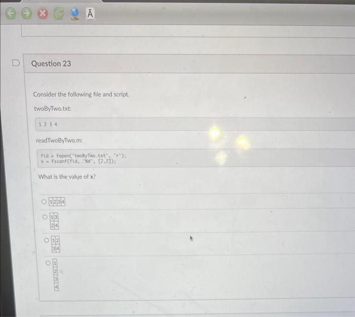 Solved Consider the following file and script. twoByTwo.txt | Chegg.com