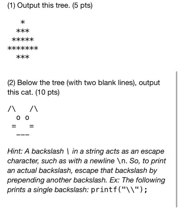 Solved (1) Output this tree. (5 pts) (2) Below the tree | Chegg.com
