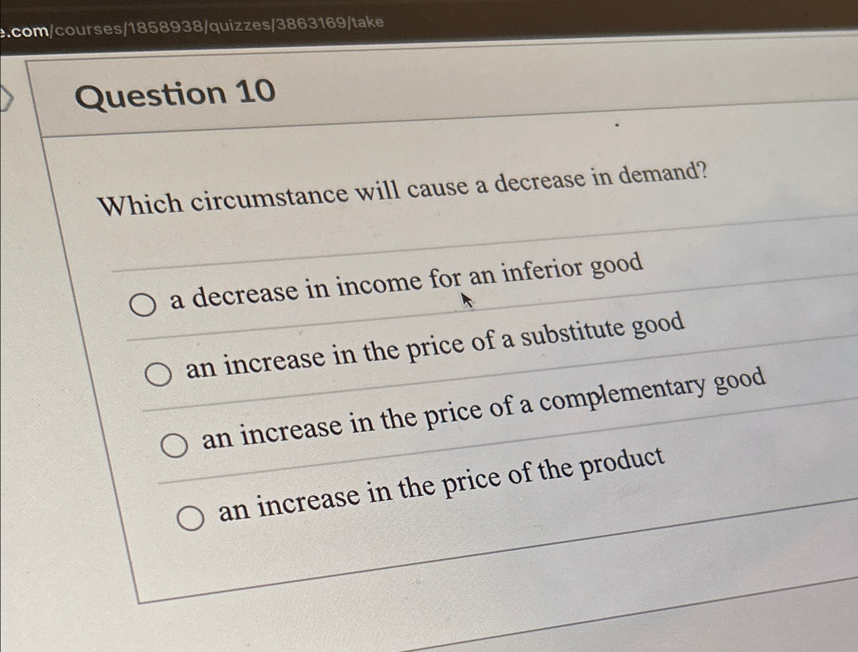 Solved Question 10Which circumstance will cause a decrease | Chegg.com