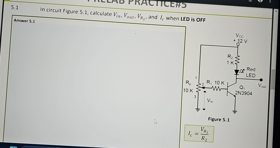 Solved 5.1In circuit Figure 5.1, ﻿calculate Vin ,Vout ,VR2, | Chegg.com