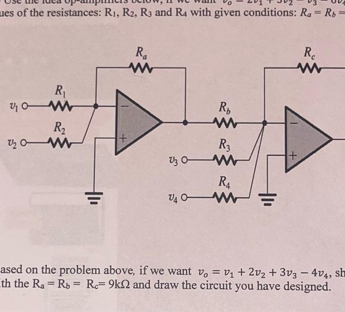 Solved th the Ra=Rb=Rc=9kΩ and draw the circuit you have | Chegg.com