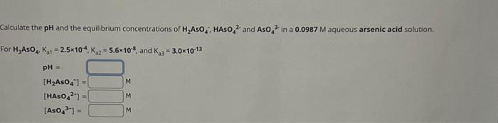 Solved Calculate the pH and the equilibrium concentrations | Chegg.com