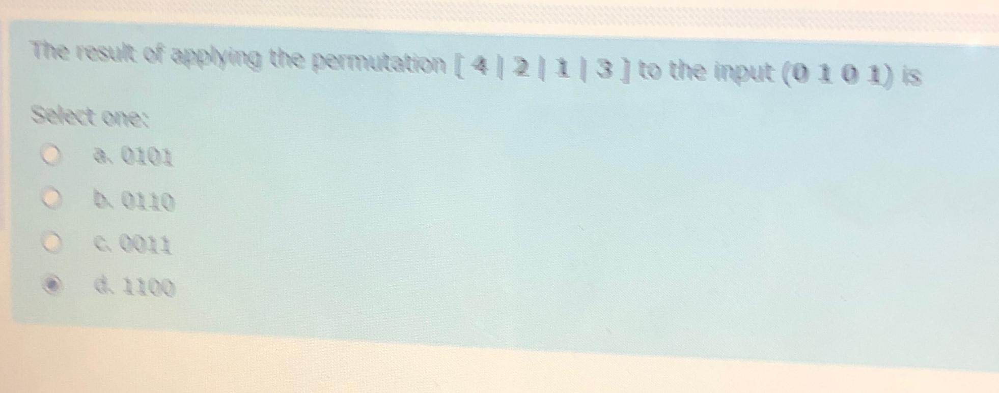 Solved The result of applying the permutation 4|2|1|3| ﻿to | Chegg.com