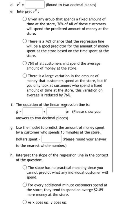 Solved A grocery store manager did a study to look at the | Chegg.com