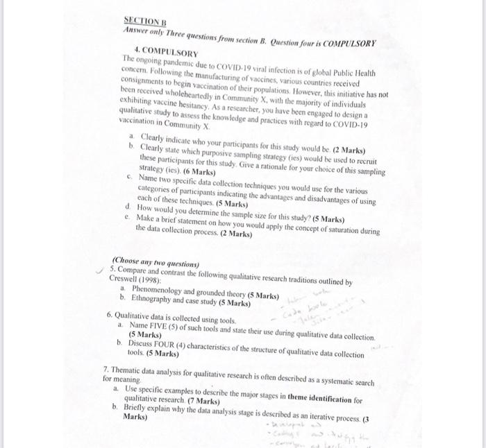 Solved SECTIO B Answer only Three questions from section B. | Chegg.com