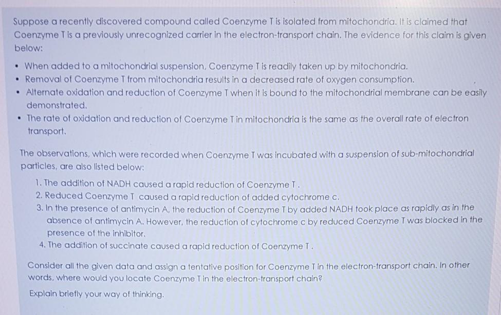 Solved Suppose a recently discovered compound called | Chegg.com