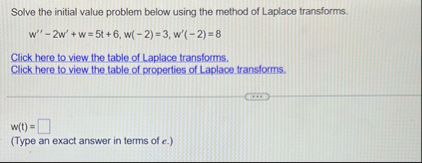 Solved Solve the initial value problem below using the | Chegg.com