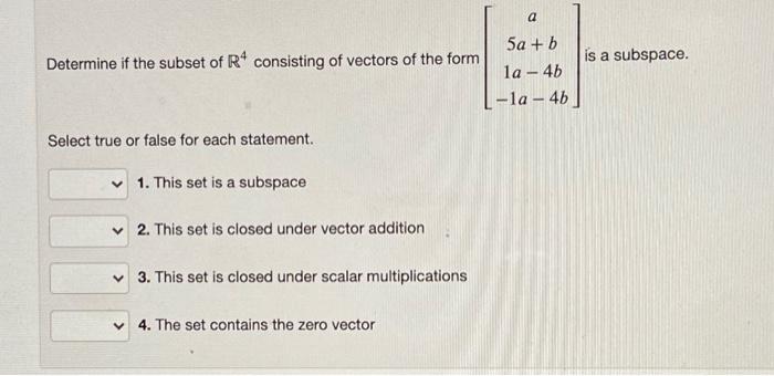 Solved Determine if the subset of R* consisting of vectors | Chegg.com