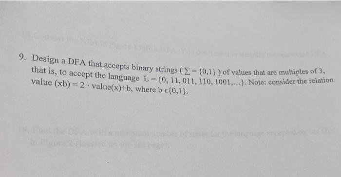 Solved 9. Design a DFA that accepts binary strings (Σ={0,1}) | Chegg.com