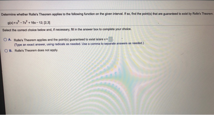 Solved Determine Whether Rolles Theorem Applies To The