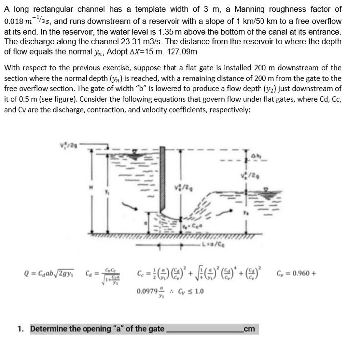 Solved A long rectangular channel has a template width of 3 | Chegg.com