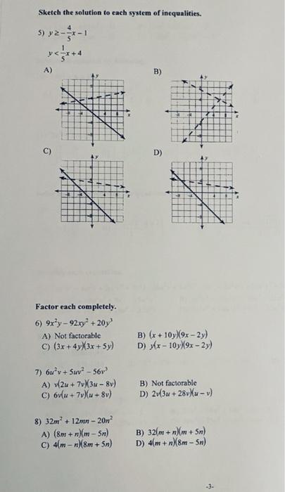 Solved Sketch the solution to each system of inequalities. | Chegg.com