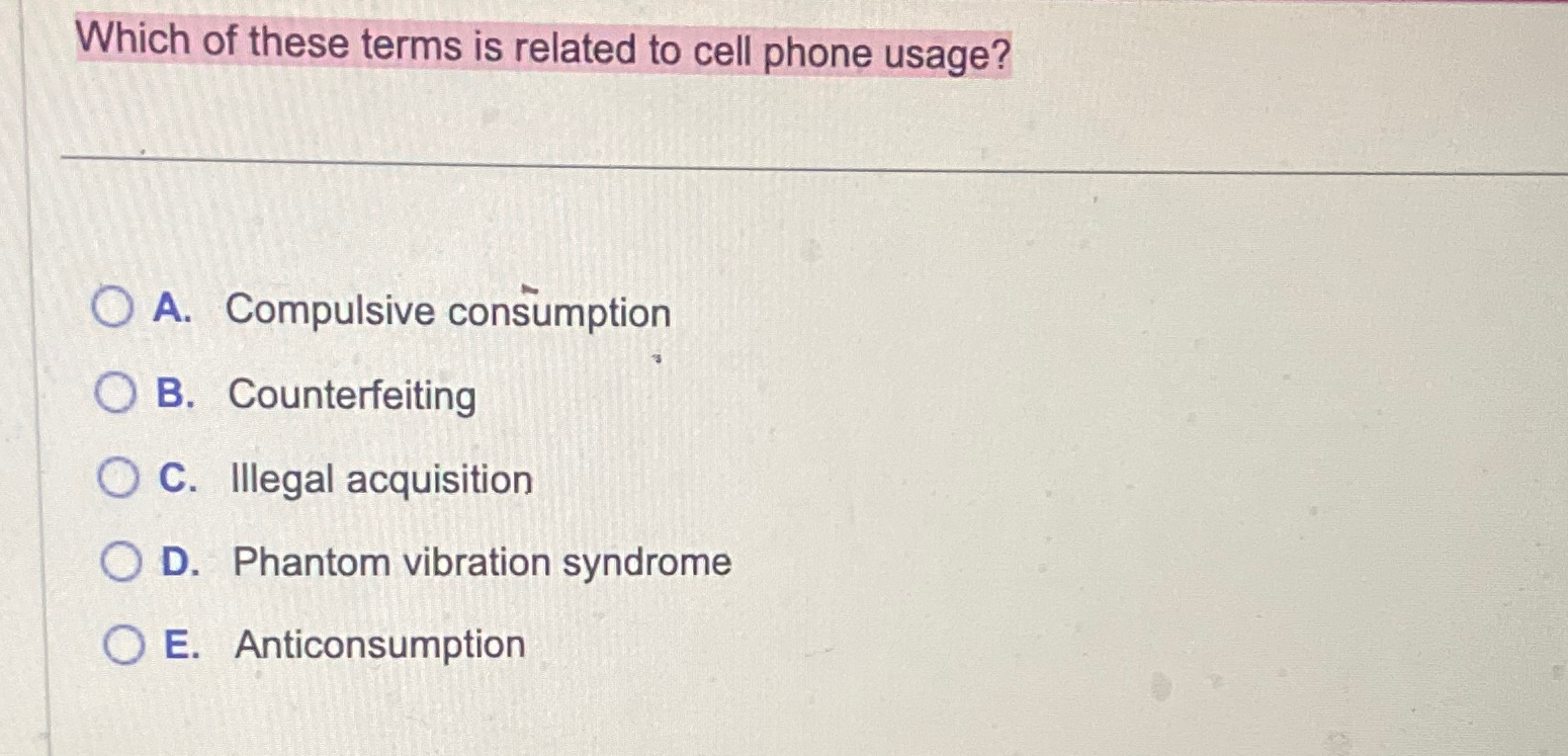 Solved Which of these terms is related to cell phone | Chegg.com