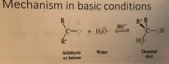 Solved Mechanism in basic conditions R' c=0: + HÖ: 22C -OH | Chegg.com