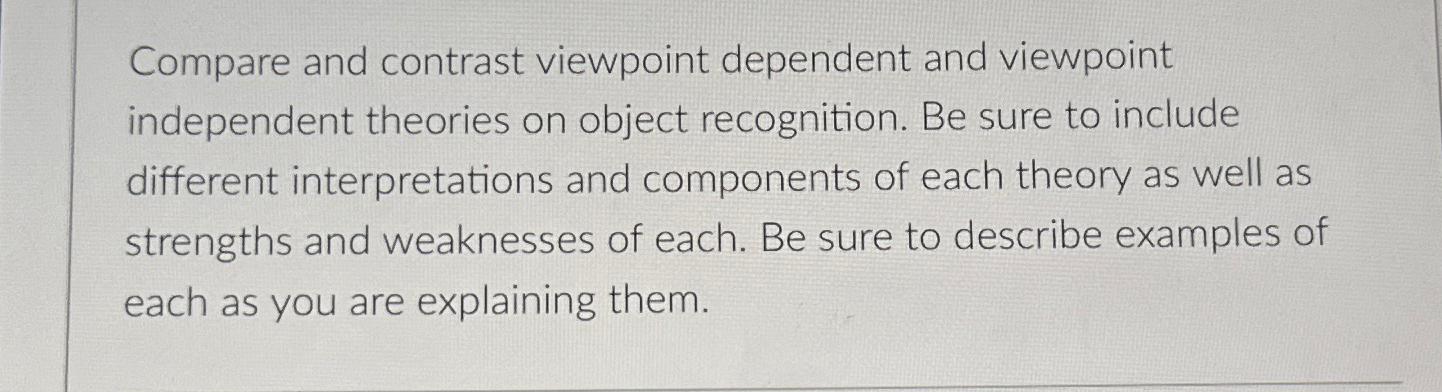 Solved Compare and contrast viewpoint dependent and | Chegg.com