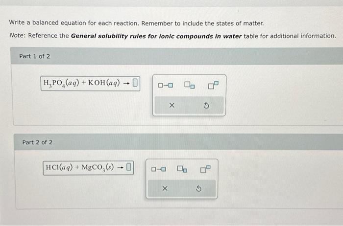 Write A Balanced Equation For Each Reaction Remember