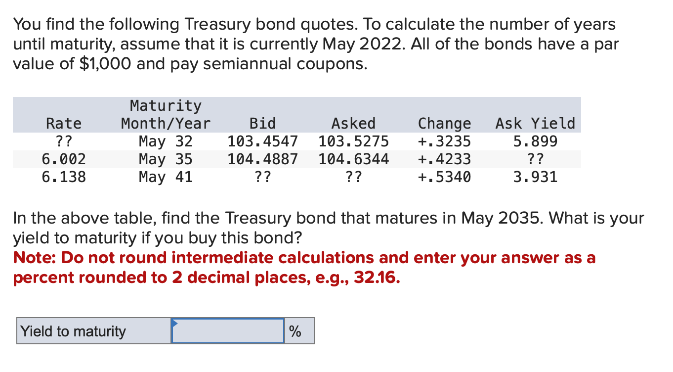 Solved You find the following Treasury bond quotes. To | Chegg.com