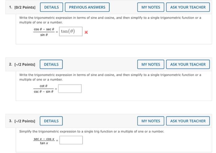 Solved Write the trigonometric expression in terms of sine | Chegg.com