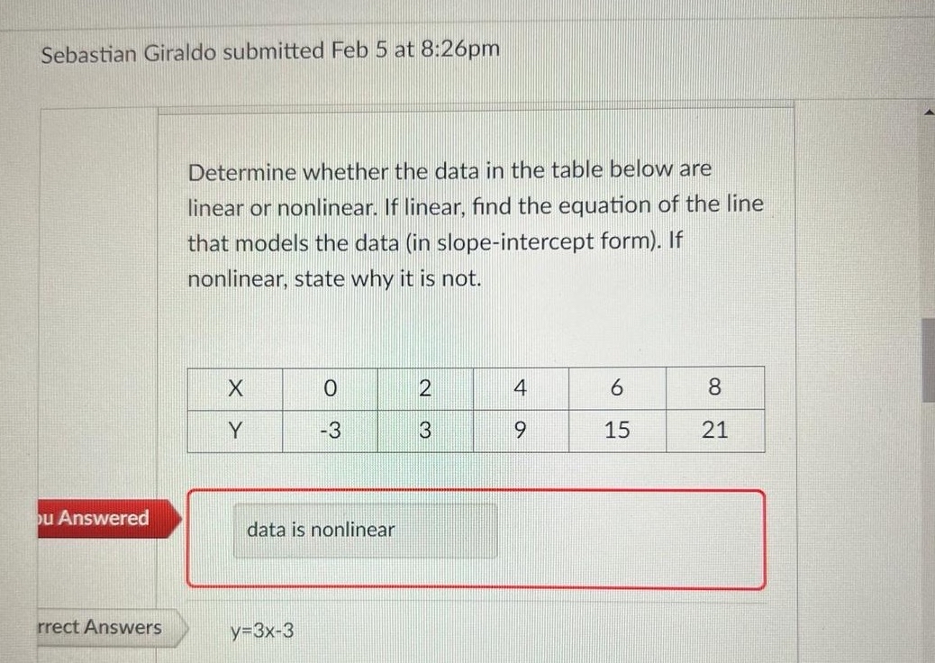 Solved Sebastian Giraldo submitted Feb 5 ﻿at 8:26pmDetermine | Chegg.com